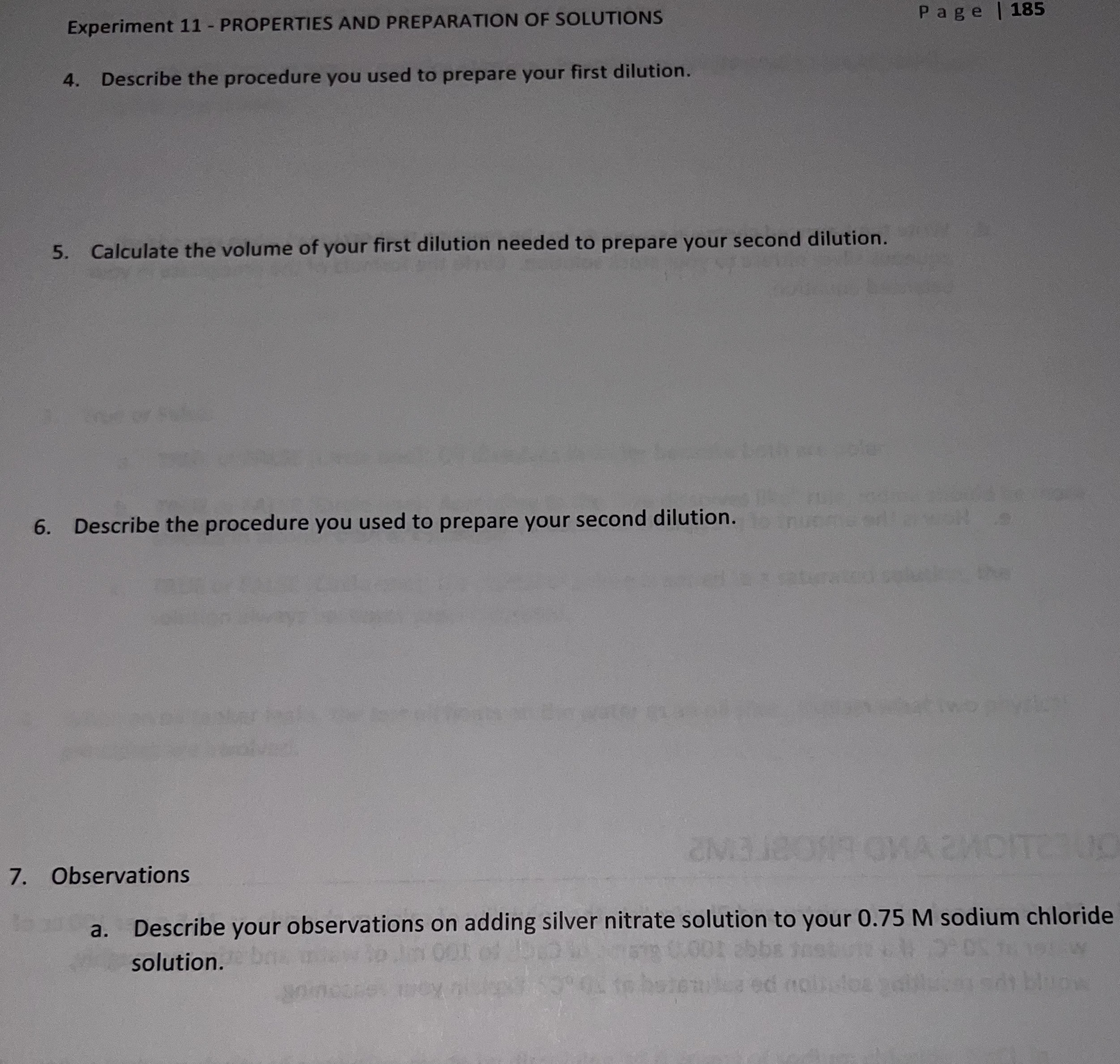 Solved Experiment 11 - PROPERTIES AND PREPARATION OF | Chegg.com