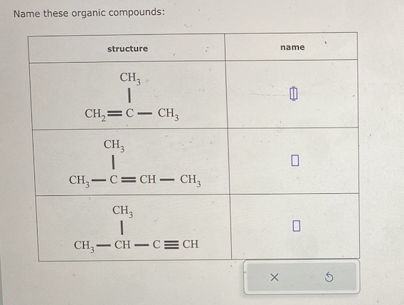 Solved Name these organic compounds: | Chegg.com