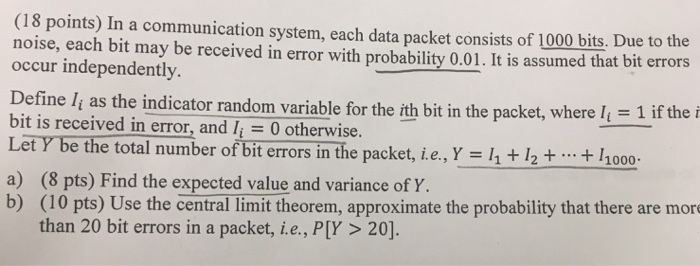 Solved (18 points) In a communication system, each data | Chegg.com