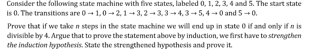 Consider the following state machine with five | Chegg.com