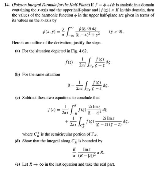 Solved 14. (Poisson Integral Formula for the Half-Plane) If | Chegg.com