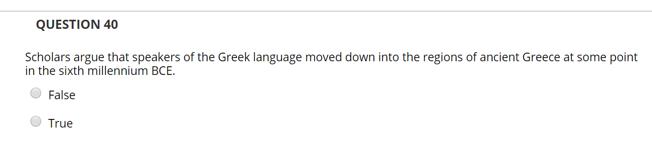 Solved QUESTION 40 Scholars argue that speakers of the Greek | Chegg.com