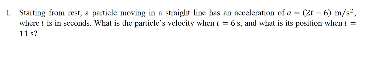 Solved 1. Starting from rest, a particle moving in a | Chegg.com