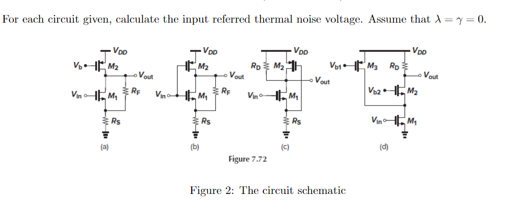 Solved For each circuit given, calculate the input referred | Chegg.com
