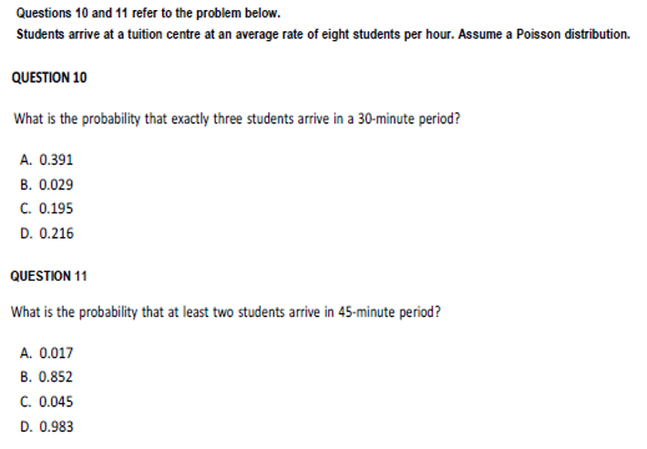 Solved Questions 10 ﻿and 11 ﻿refer to the problem | Chegg.com