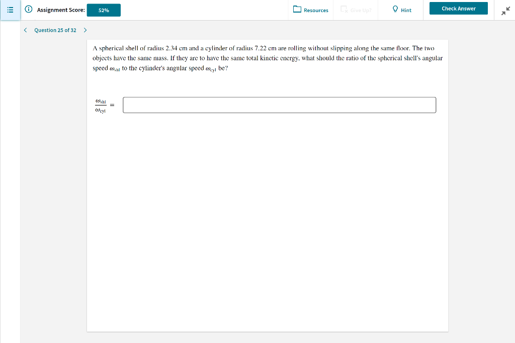 Solved Assignment Score: 52% Resources I Give Up? Hint Check | Chegg.com