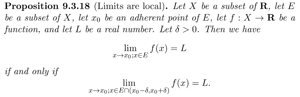 Solved Local Let X Be A Subset Of R Let E Proposition