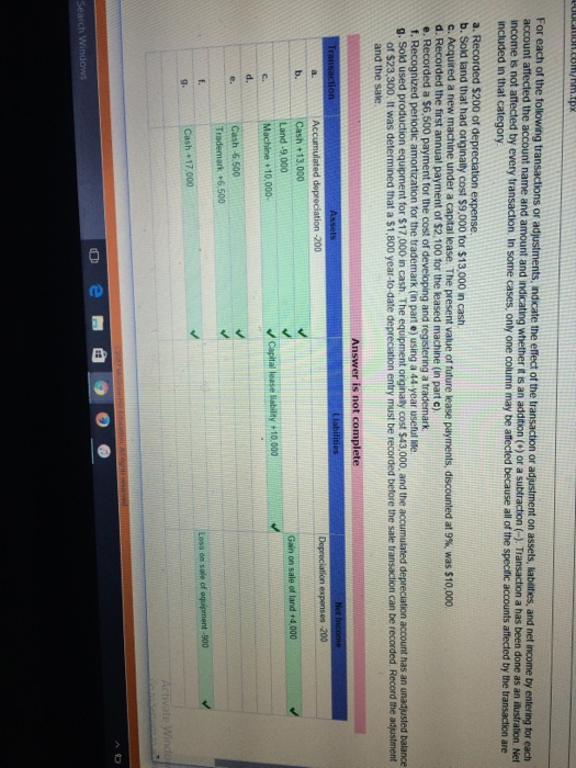 Solved For each of the following transactions or | Chegg.com