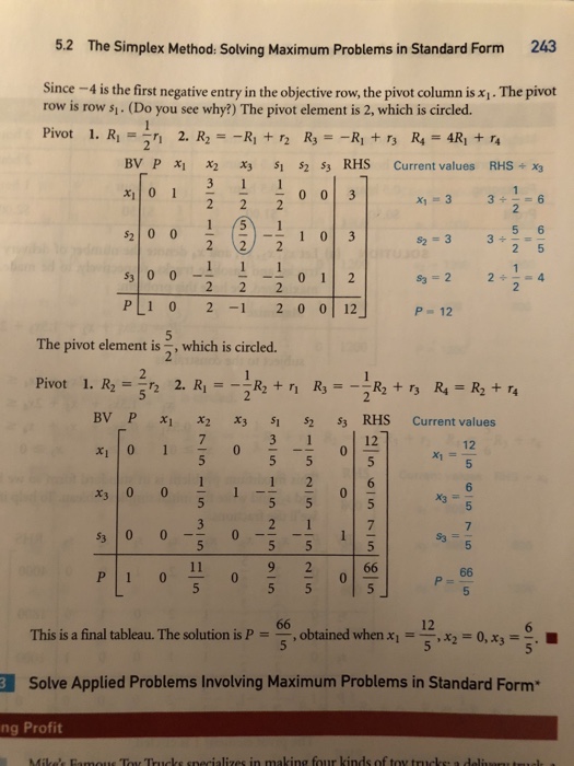 Solved EXAMPLE 4 Solving a Maximum Problem Using the Simplex | Chegg.com