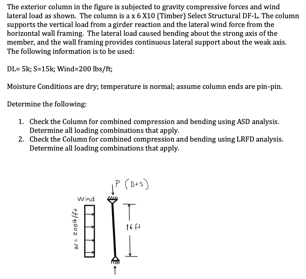 The exterior column in the figure is subjected to | Chegg.com