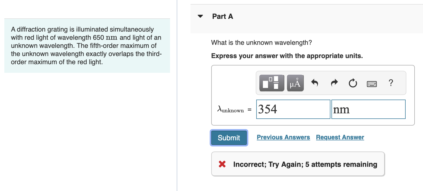 Solved A Diffraction Grating Is Illuminated Simultaneously