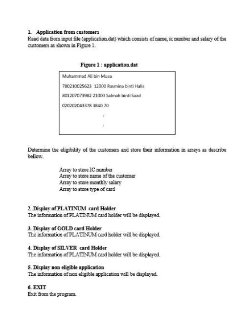 Solved Group Project MTS3063 (Principle of Programming) One | Chegg.com