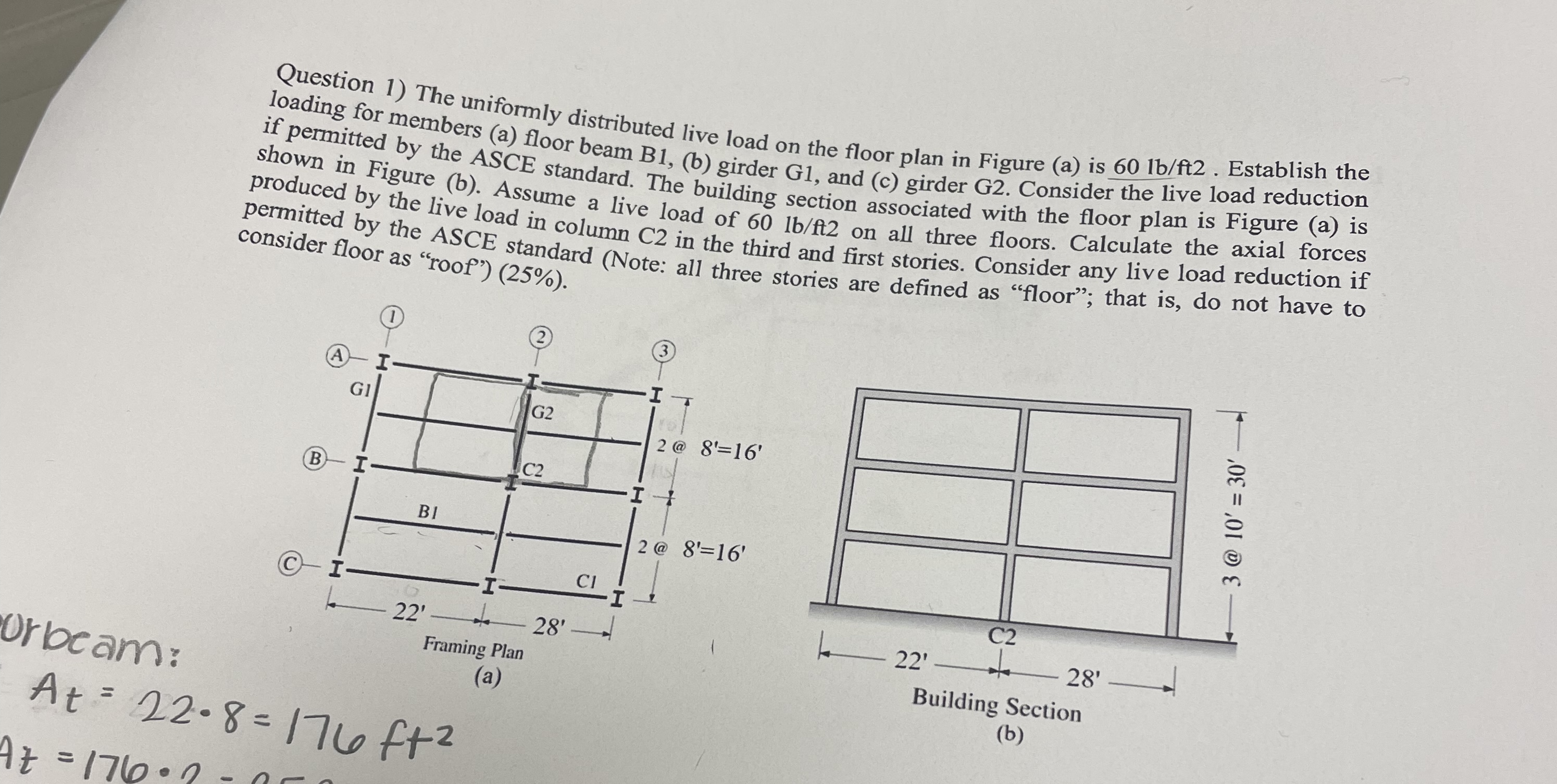 Solved Question 1) The uniformly distributed live load on | Chegg.com