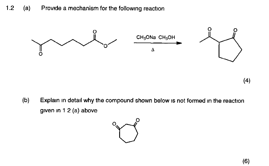 Solved 1.2 (a) Provide a mechanism for the following | Chegg.com