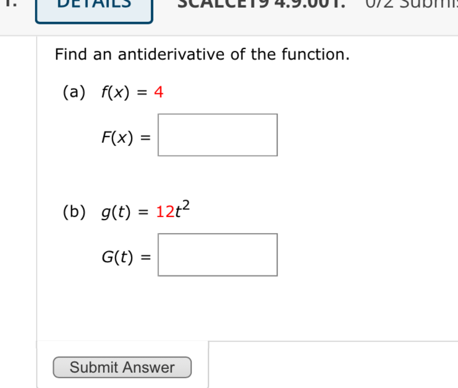 Solved Find an antiderivative of the | Chegg.com