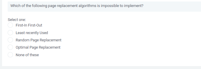 Solved Which of the following page replacement algorithms is | Chegg.com