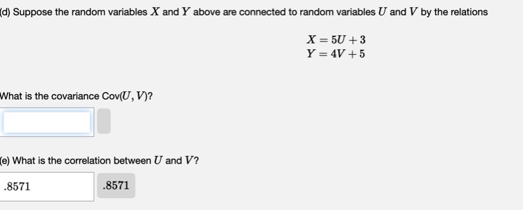 (d) ﻿Suppose the random variables x ﻿and Y ﻿above are | Chegg.com