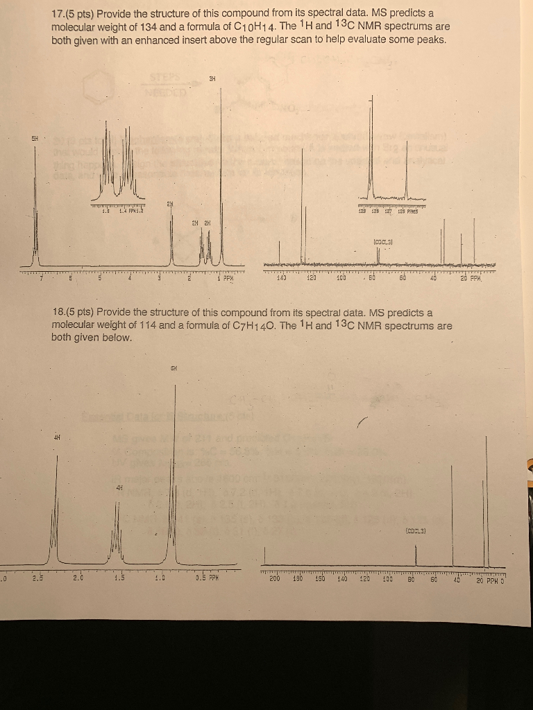 Solved 17.(5 pts) Provide the structure of this compound | Chegg.com