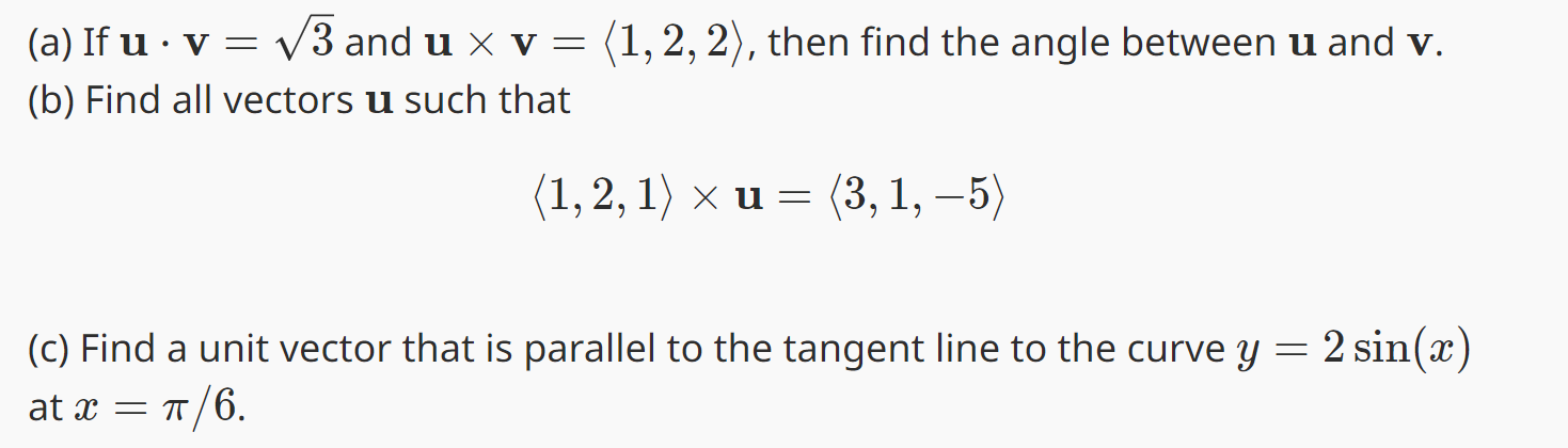 Solved (a) ﻿If u*v=32 ﻿and u×v=(:1,2,2:), ﻿then find the | Chegg.com