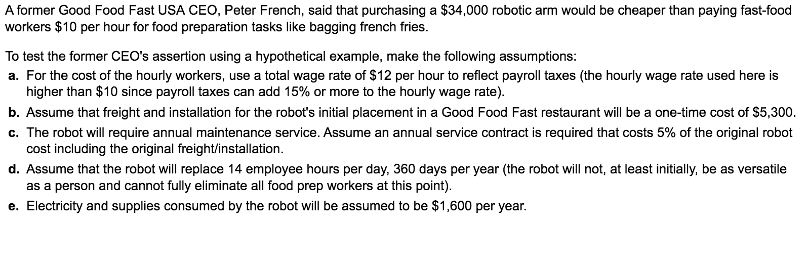 Solved 1. What would the payback period be on a Good Food | Chegg.com