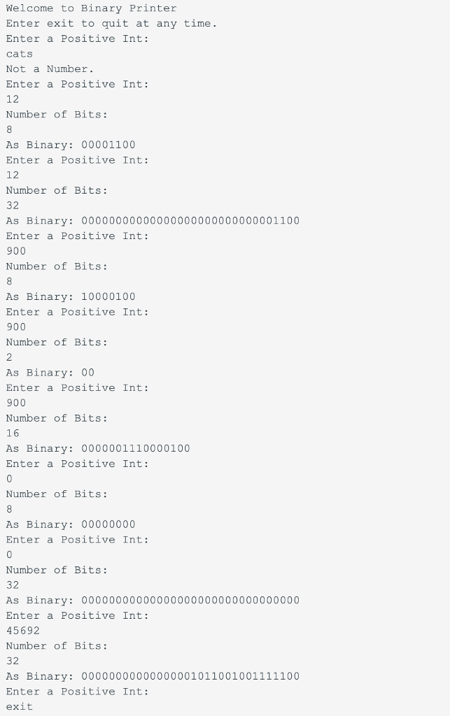 Solved 13.1 HW6 Part A: Integer to Binary As we saw in | Chegg.com