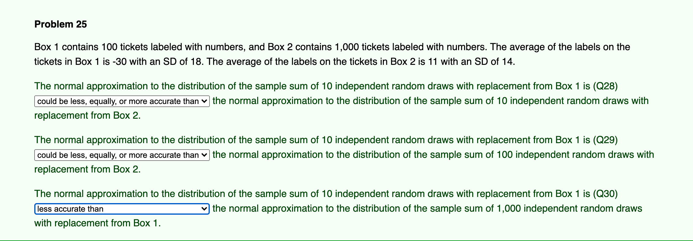 Solved Problem 25 Box 1 contains 100 tickets labeled with | Chegg.com
