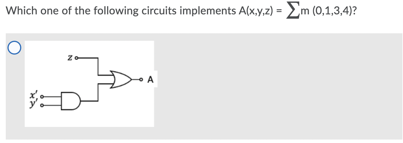 Solved Which one of the following circuits implements | Chegg.com