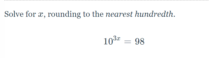 Solved Solve for x, rounding to the nearest hundredth. 1032 | Chegg.com
