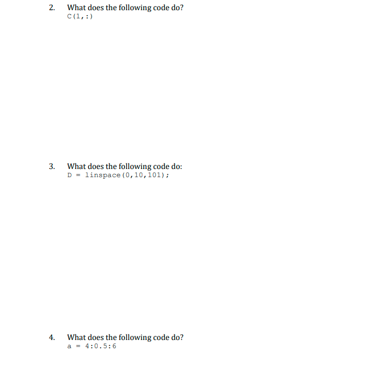 Solved Define the following matrices in Matlab | Chegg.com
