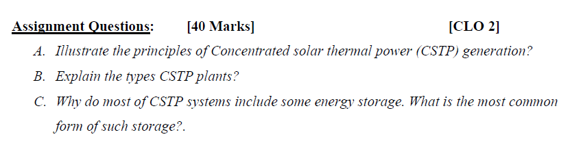 Solved Assignment Questions: [40 Marks) [CL0 2] A. | Chegg.com