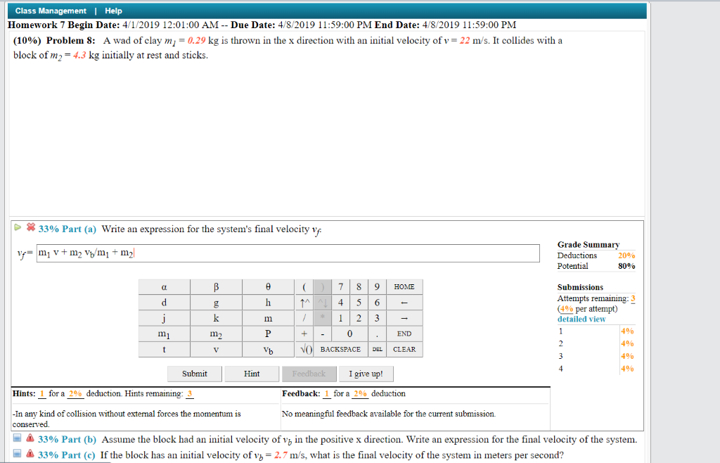 Solved Class Management | Help Homework 7 Begin Date: | Chegg.com