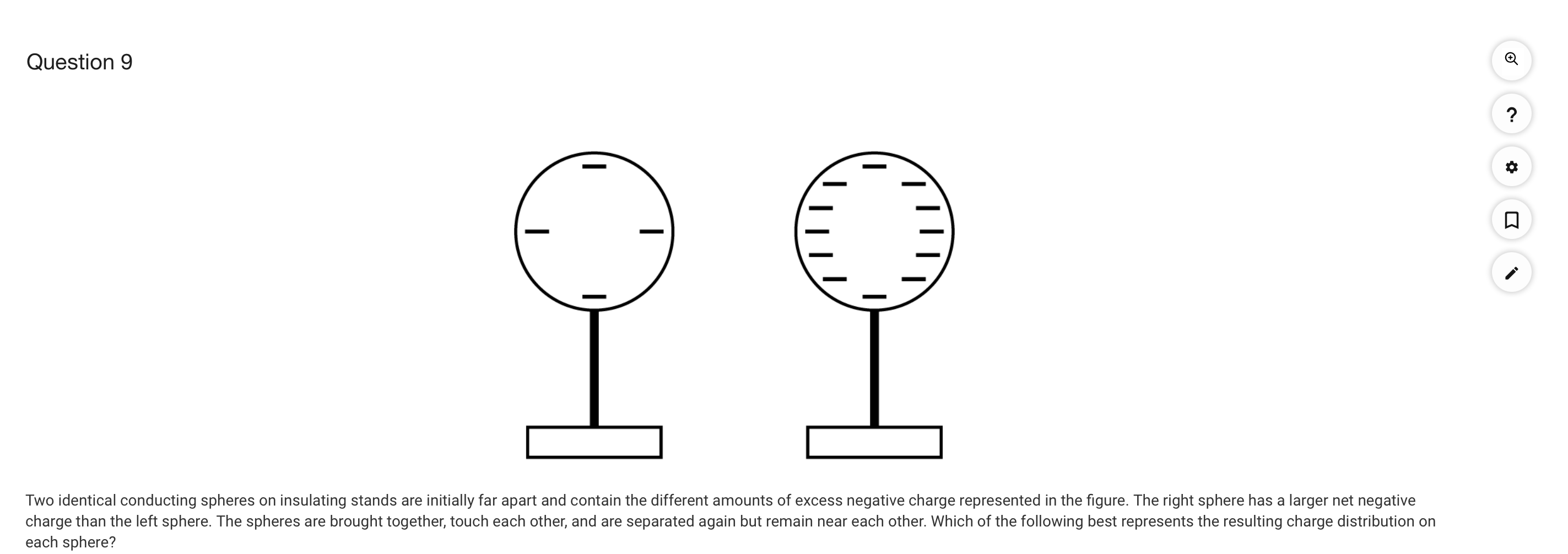 Solved Two identical conducting spheres on insulating stands | Chegg.com