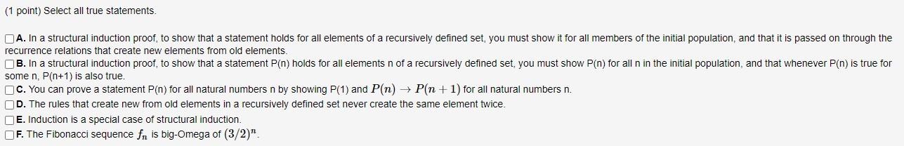 Solved (1 point) Select all true statements. A. In a | Chegg.com Solved (1 point) Select all true statements. A. In a | Chegg.com