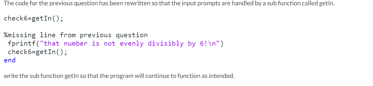 Solved Bellow is an excerpt from a MATLAB function named | Chegg.com