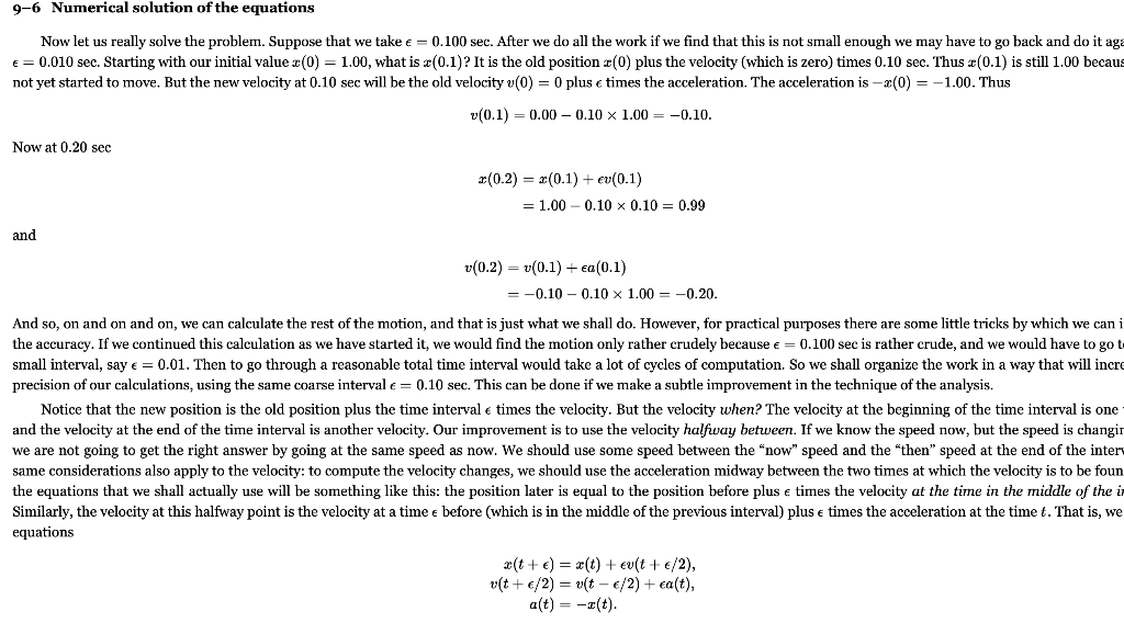 Solved Table 9-1 Solution of dvx/dt=−x Interval: | Chegg.com