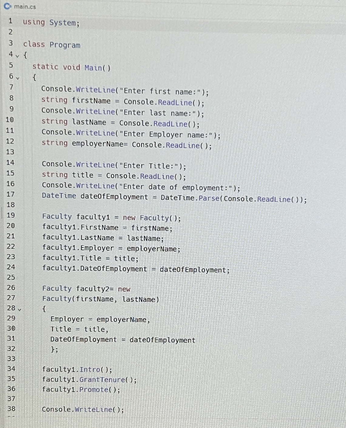 Solved C# question:How do I fix my code. First three images | Chegg.com