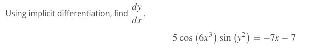 Solved Using implicit differentiation, find | Chegg.com