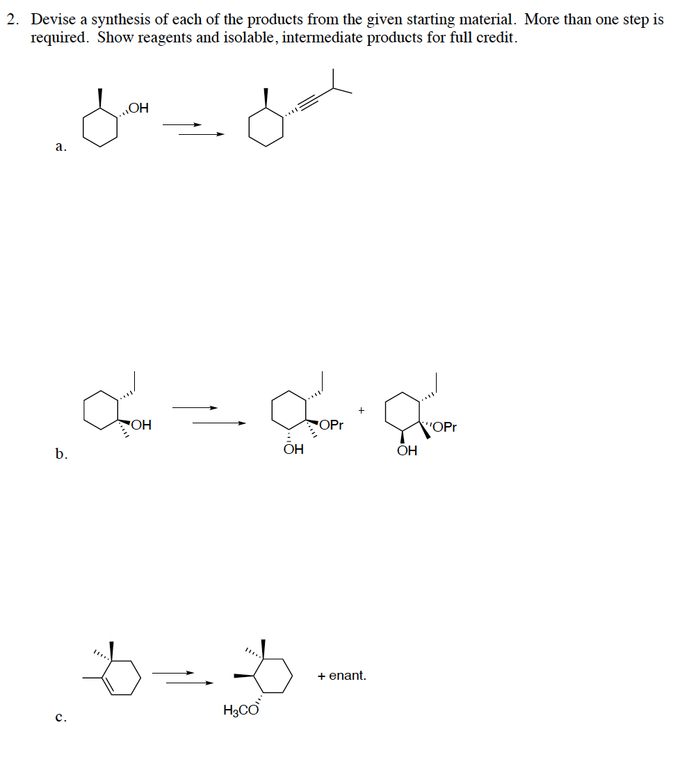 Solved Devise a synthesis of each of the products from the | Chegg.com