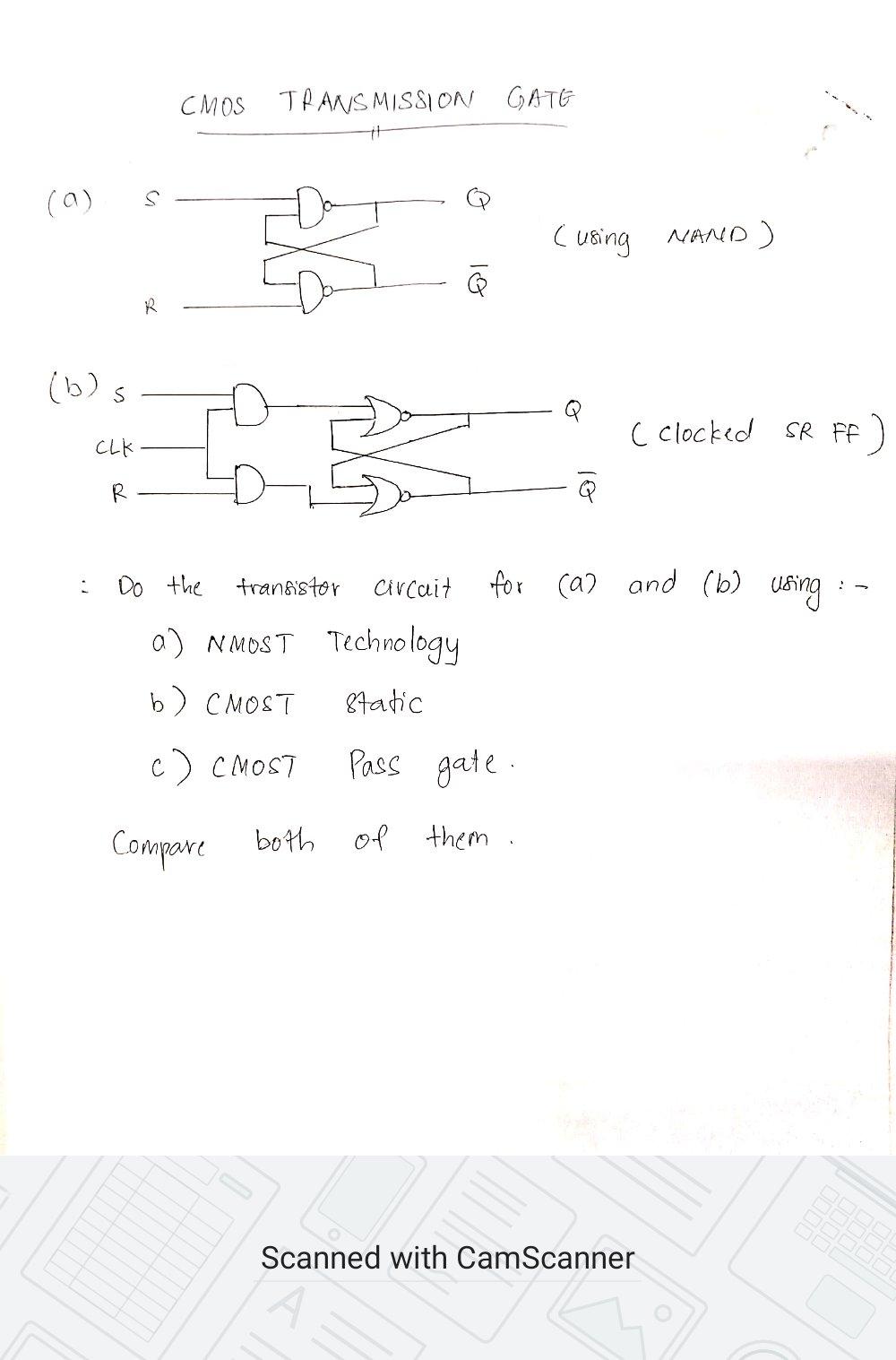 Solved CMOS TRANSMISSION GATE (9) S (using NAND) el R (b) S | Chegg.com