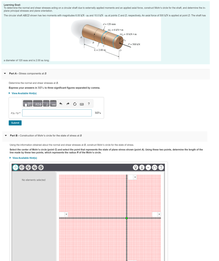 Solved Learning Goal: To determine the normal and shear | Chegg.com