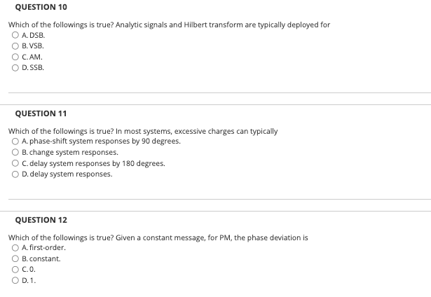 Solved Which of the followings is true? Analytic signals and | Chegg.com