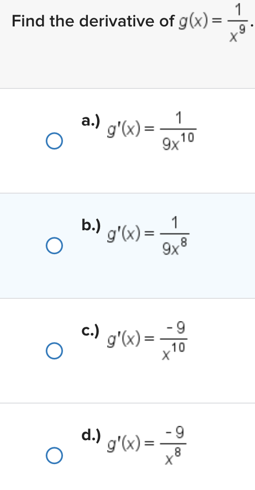Solved Find the derivative of | Chegg.com