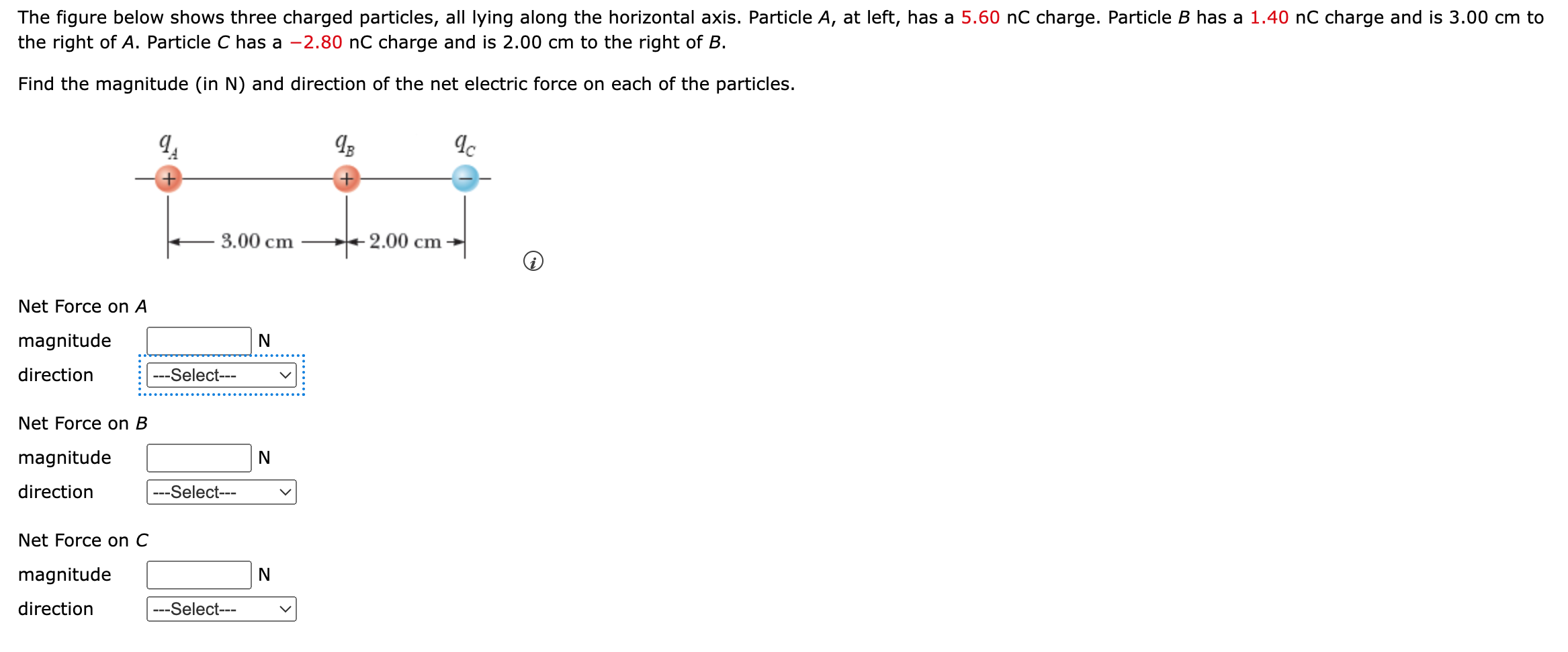 Solved The figure below shows three charged particles, all | Chegg.com
