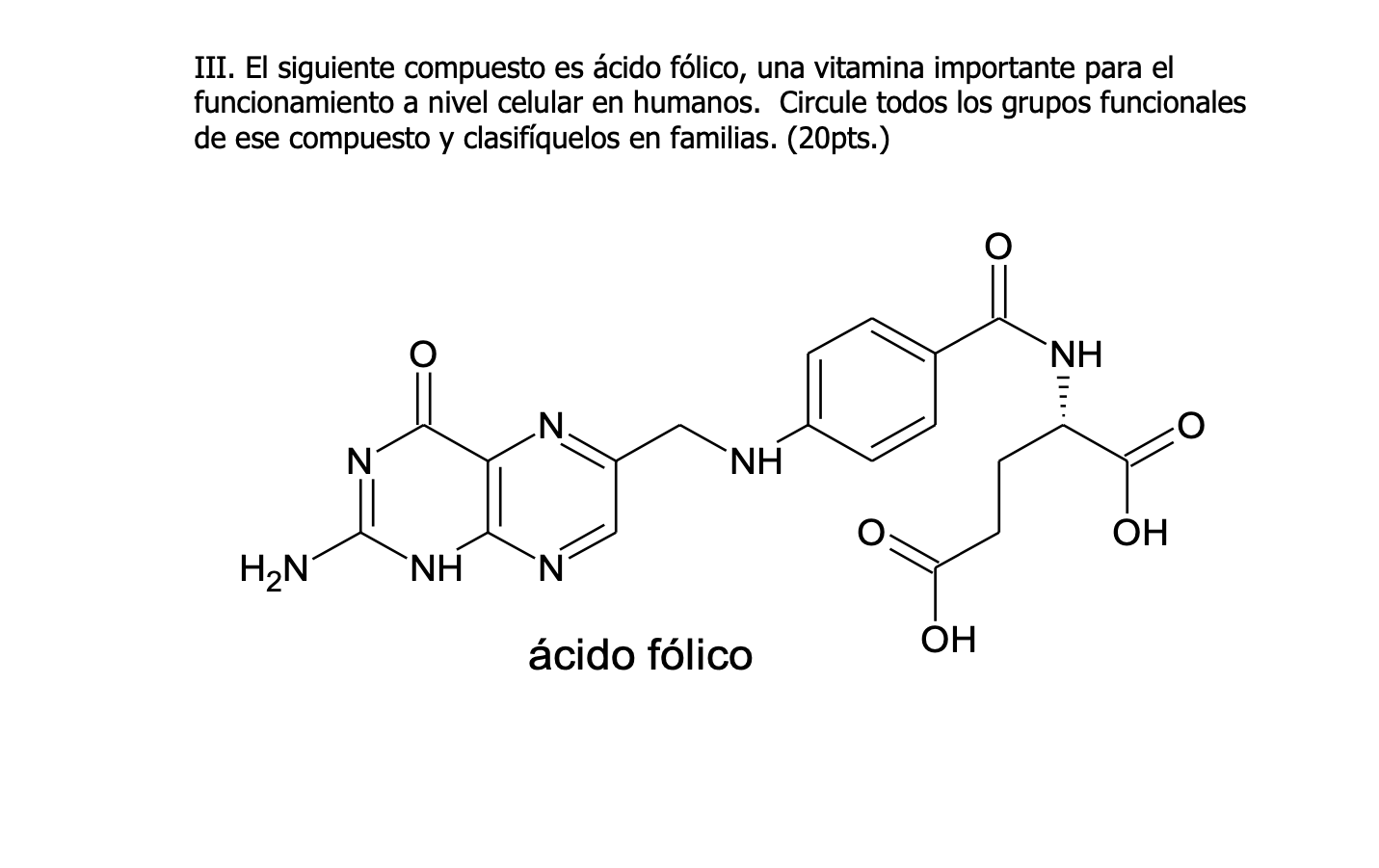 Solved The next compound is folic acid, a vitamin important | Chegg.com