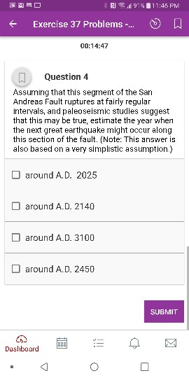 Solved 94 11:45 PM € Exercise 37 Problems. A 00:14:47 | Chegg.com