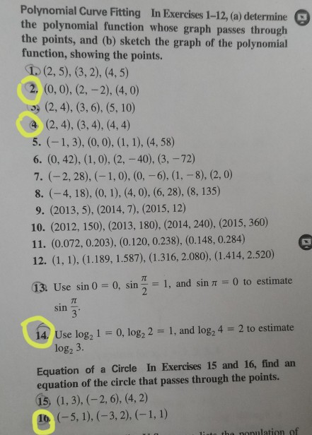 Solved Polynomial Curve Fitting In Exercises 1-12, (a) | Chegg.com