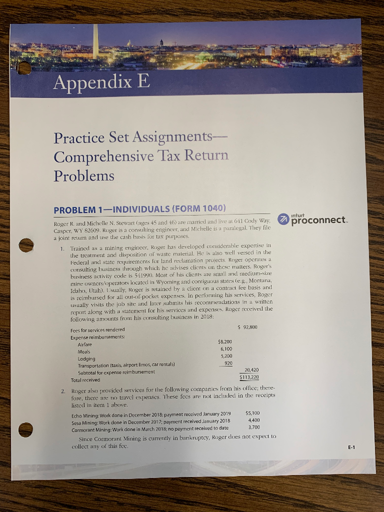 APPENDIX E Practice Set Assignments---Comprehensive | Chegg.com