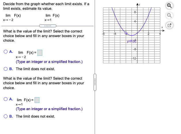 Solved Decide From The Graph Whether Each Limit Exists If A