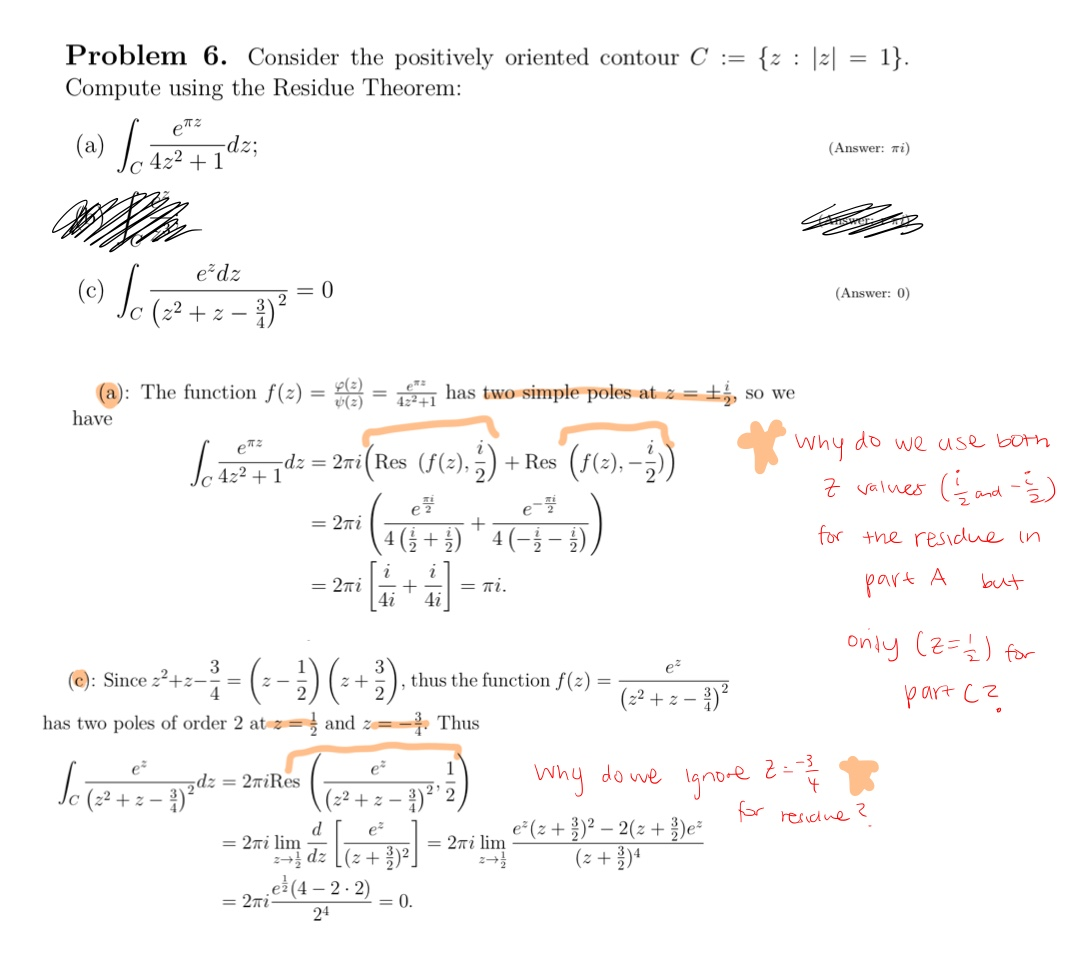 Solved Problem 6. Consider the positively oriented contour C | Chegg.com