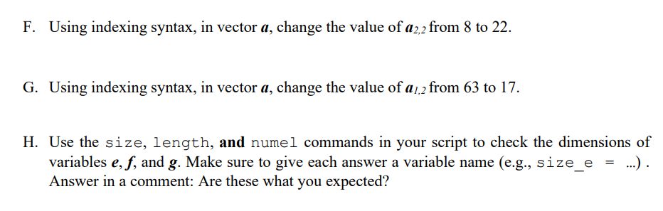 Create the following matrices, and use them in the | Chegg.com